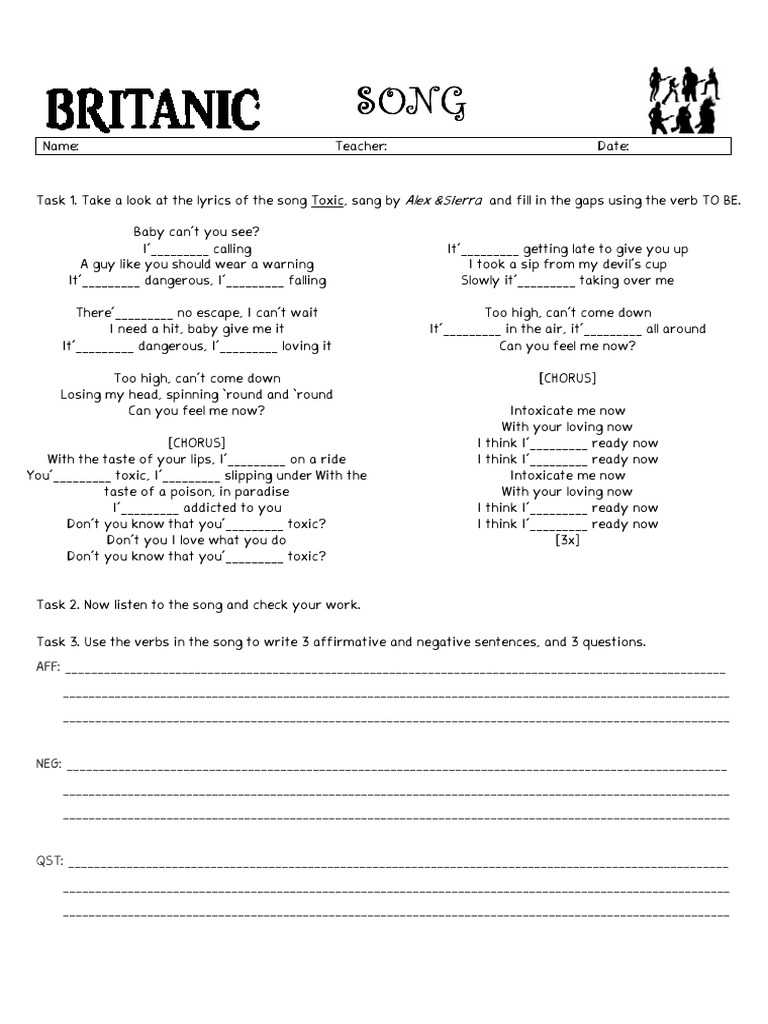 3.2 SONG Alex&Sierra - Toxic SIMPLE PRESENT TO BE | PDF | Linguistics ...