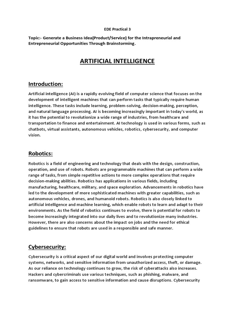 EDE Practical 3-1 | PDF | Artificial Intelligence | Intelligence (AI) & Semantics