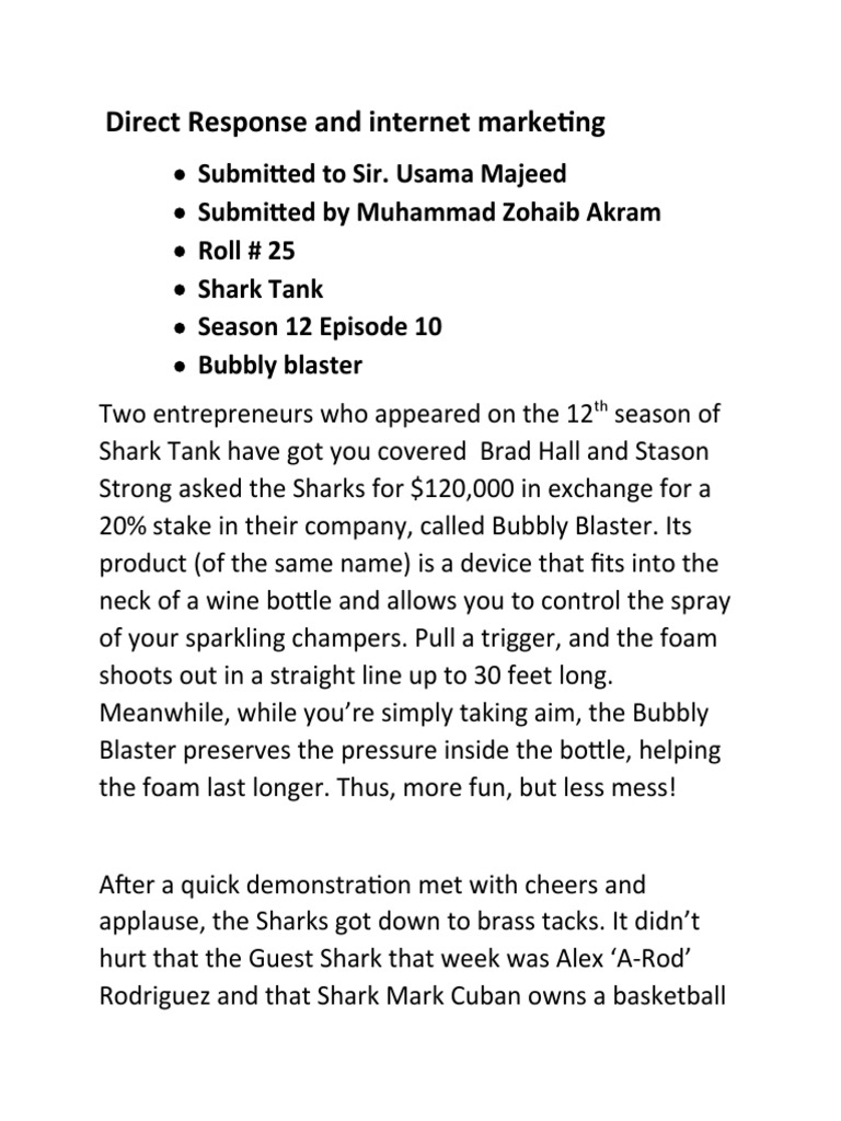 Bubbly Blaster Zohaib Akram | PDF