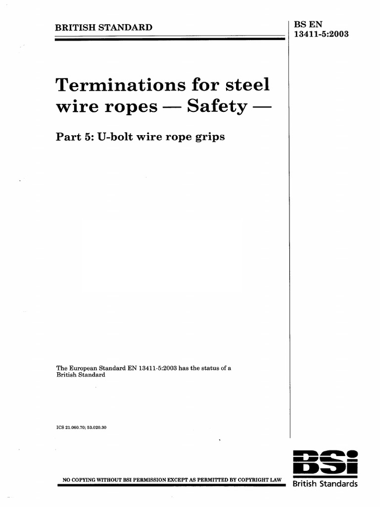 BS EN 13411-5 (2003) Rope Grips | PDF | Screw | Standardization