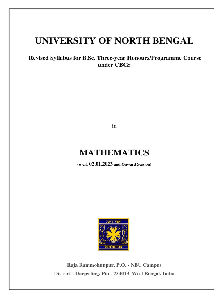 Revised B.Sc. Mathematics Syllabus 2023 | PDF | Probability ...
