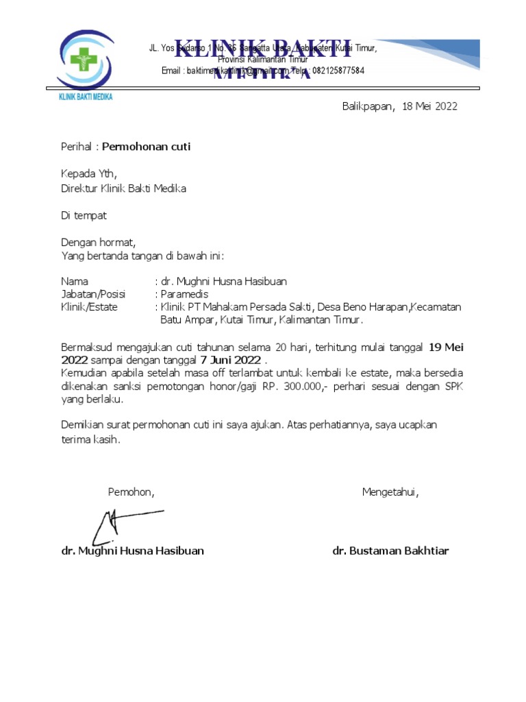 Surat Cuti | PDF | Pengembangan Diri