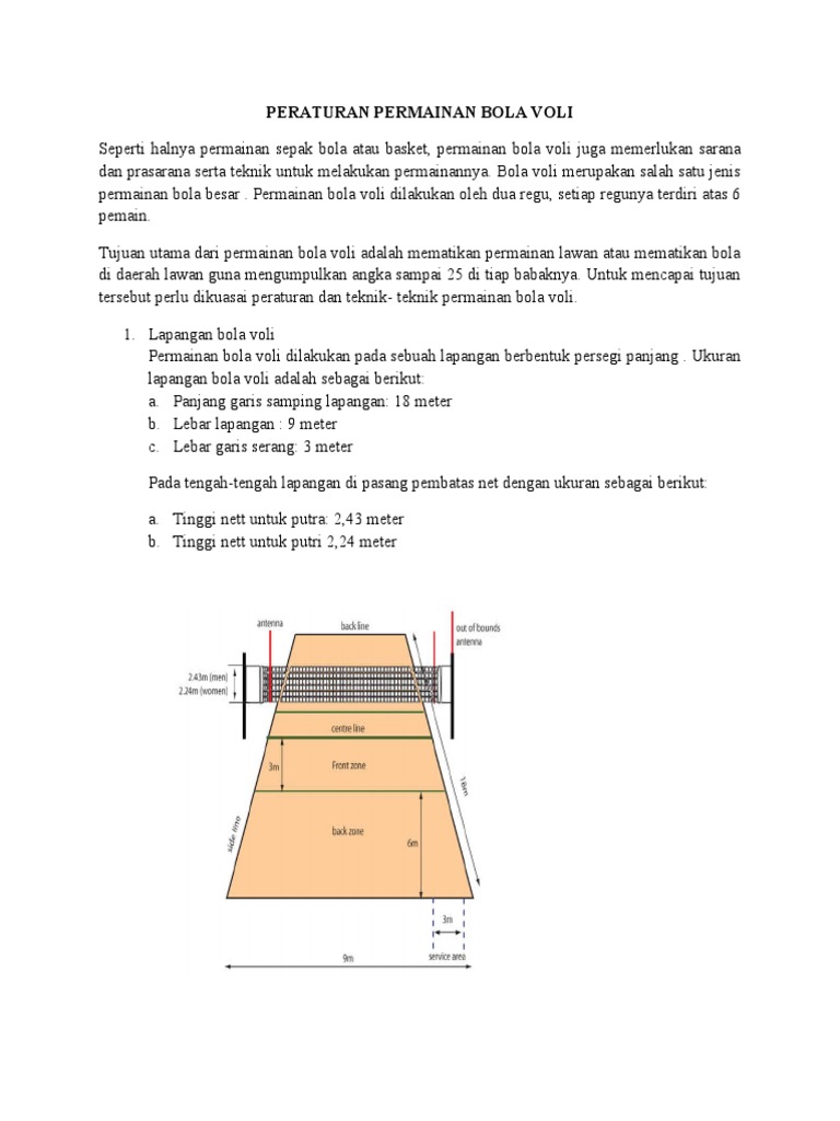 Peraturan Permainan Bola Voli | PDF | Olahraga & Rekreasi