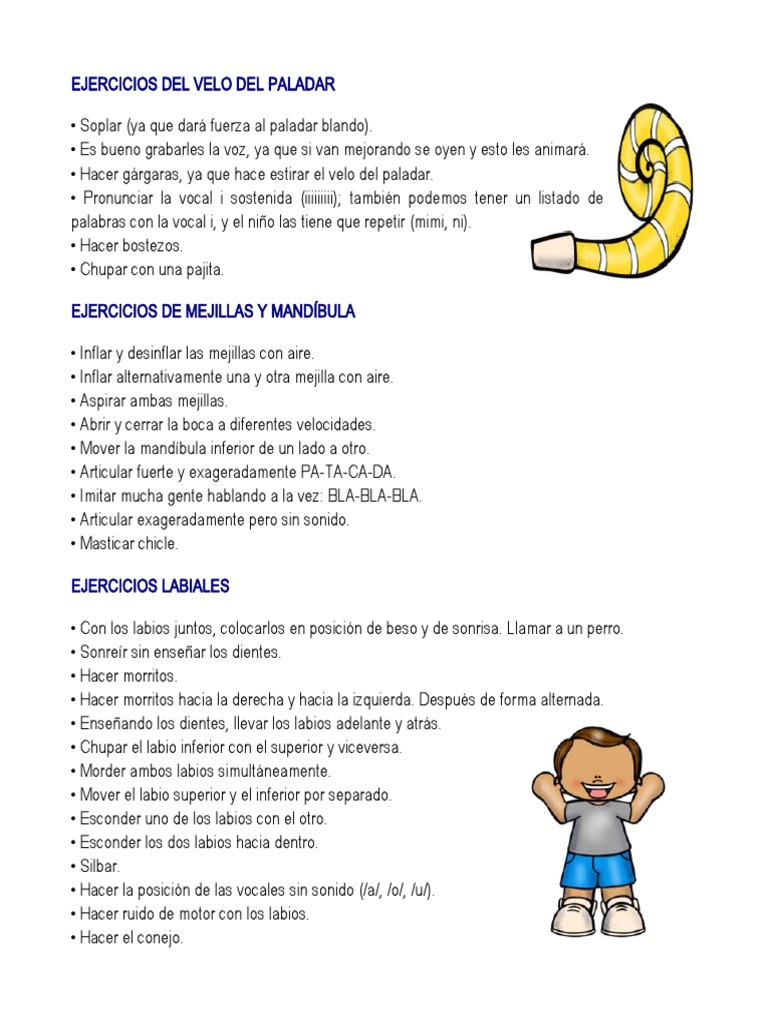 Ejercicios Del Velo Del Paladar | PDF | Boca | Anatomía