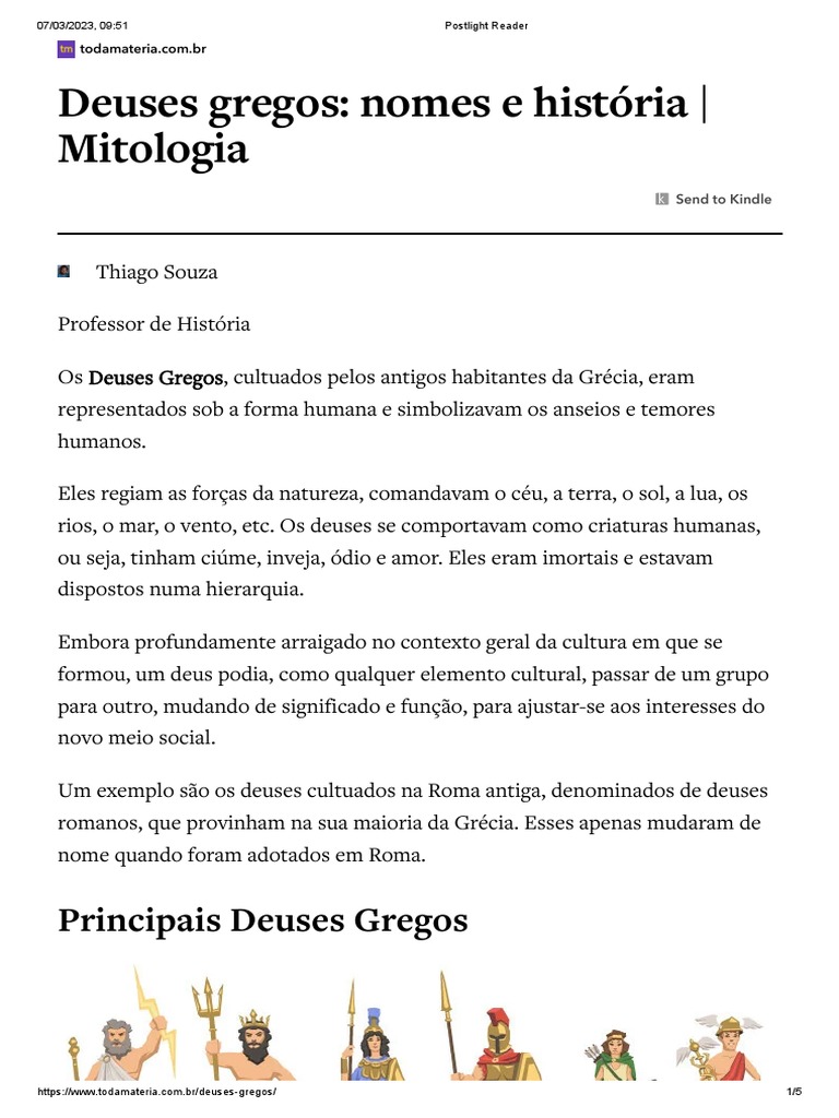 Os principais deuses e heróis da mitologia grega | PDF | Mitologia ...
