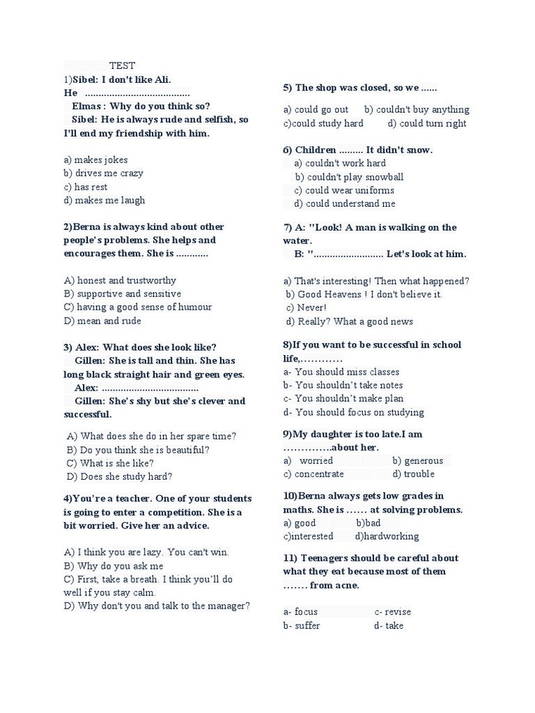 Multiple Choice Test - 66253 | PDF