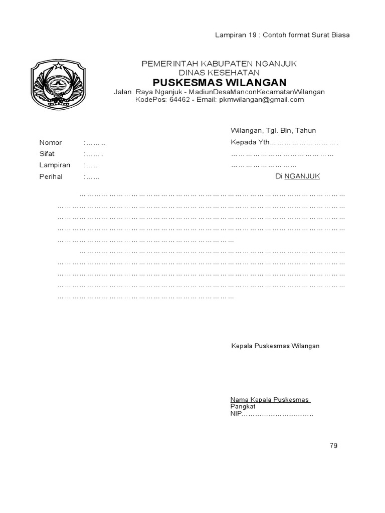 19.contoh Format Surat Biasa | PDF