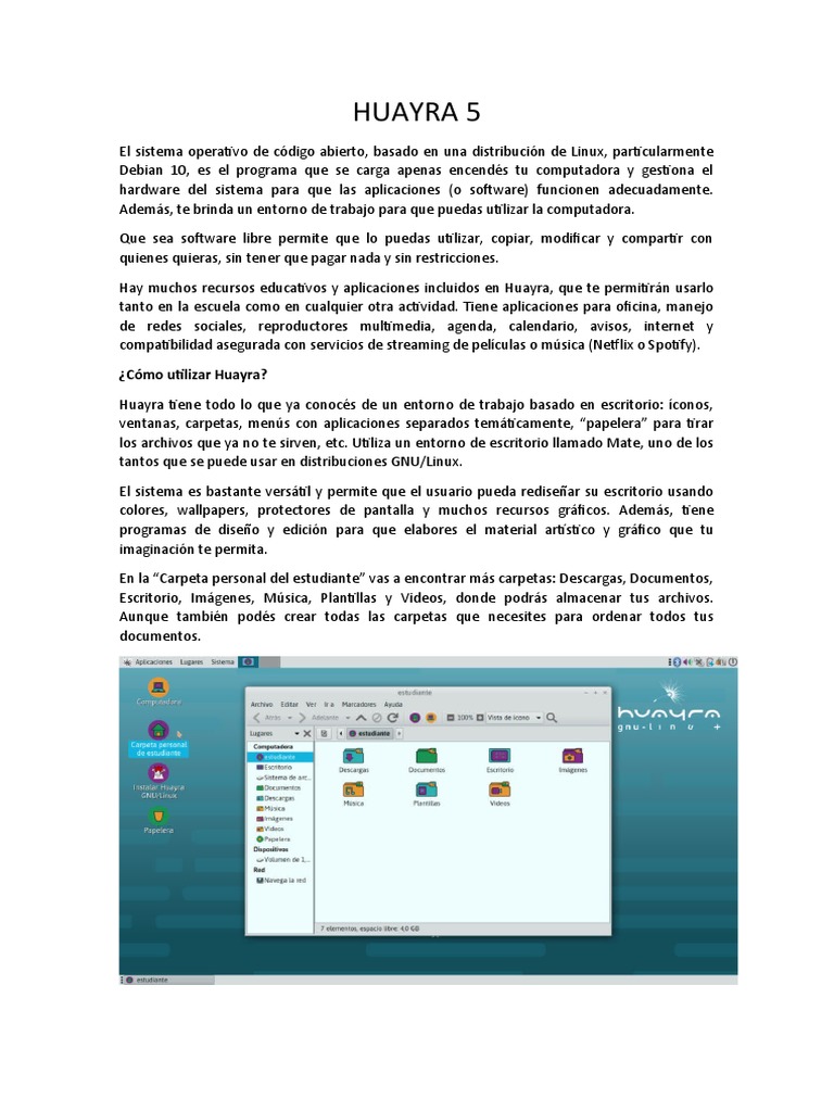 Huayra 5 | PDF | Software de la aplicacion | Distribución de Linux
