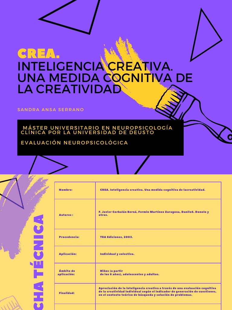 CREA TEST DE INTELIGENCIA CREATIVA | PDF | Inteligencia | Creatividad