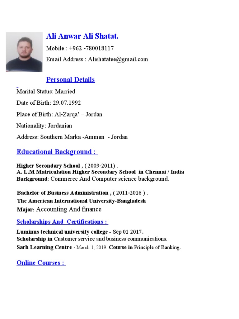 Ali Anwar Ali Shatat-1 | PDF | Accounts Payable | Accounting