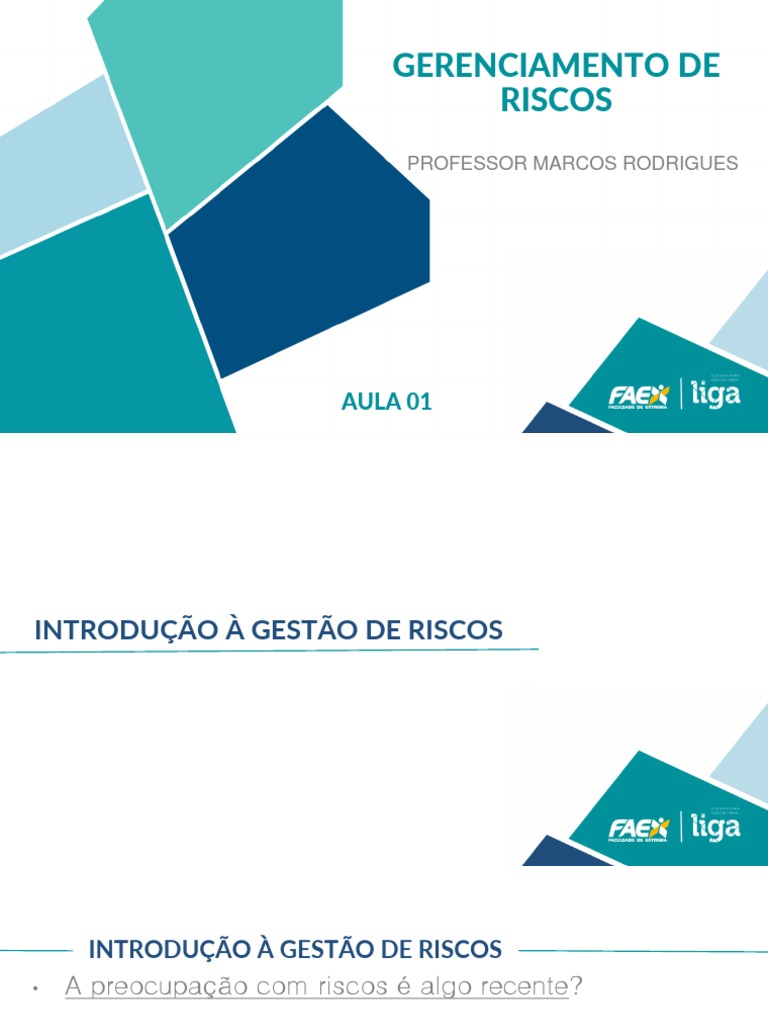 Aula 01 - Introdução À Gestão de Riscos | PDF | Avaliação de risco ...