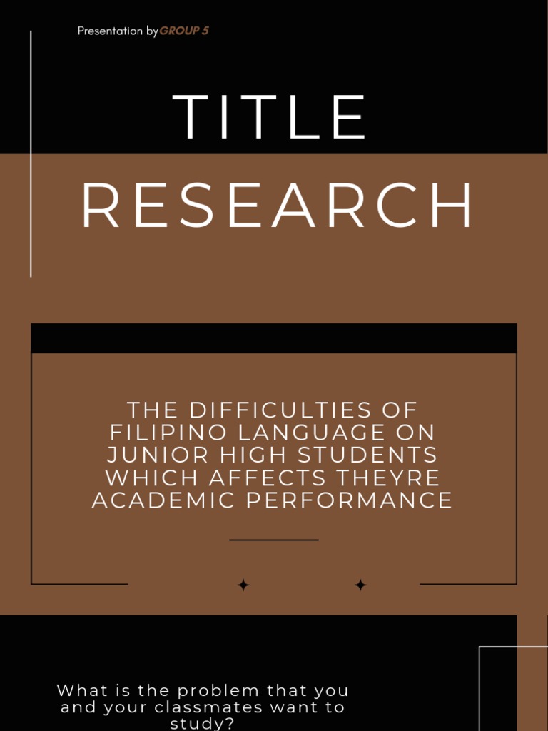 Title Research Presentation | PDF | Tagalog Language | Knowledge