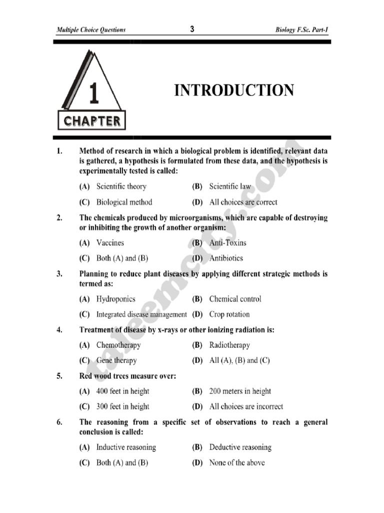 1st Year Biology CH-1 Mcqs_unlocked_Flatten | PDF