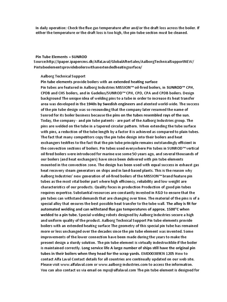 Boiler Part - Pin Tube | PDF