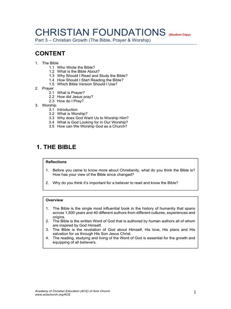 Christian Foundations Part 3 Student V1 PDF | PDF | Prayer | Jesus