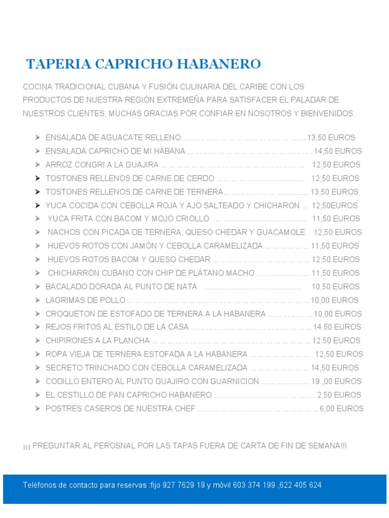 Para La Carta Del Bar | PDF