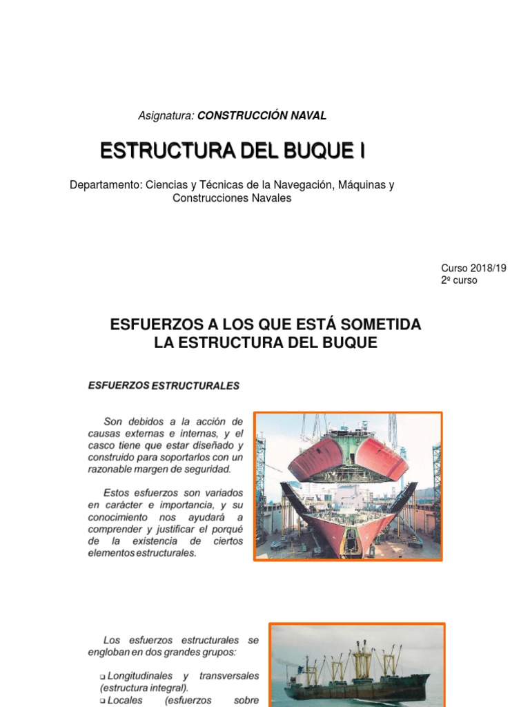 Estructura y Elementos de un Buque | PDF | Transporte de agua ...