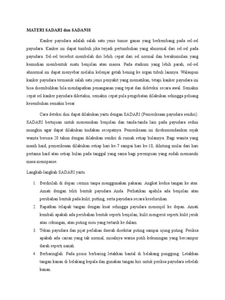 MATERI SADARI dan SADANIS | PDF