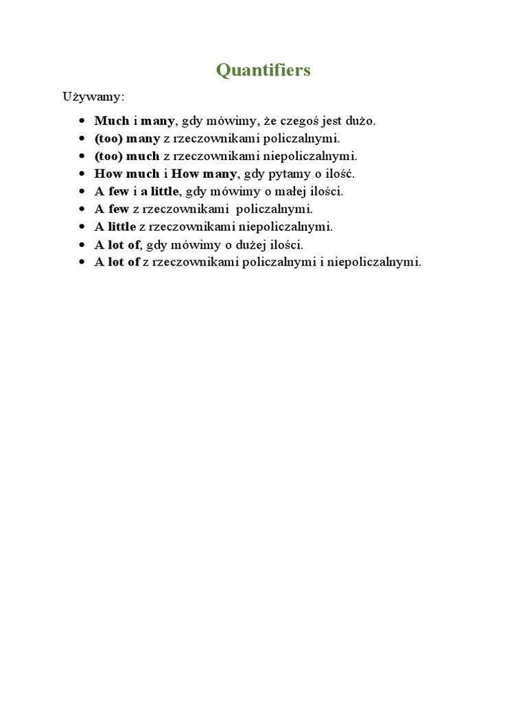 Quantifiers Pdf