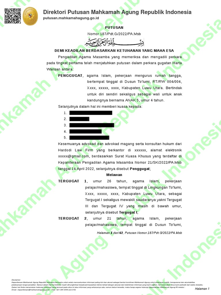 Contoh Putusan Dengan Eksekusi Secara Lelang | PDF Contoh Putusan Dengan Eksekusi Secara Lelang | PDF