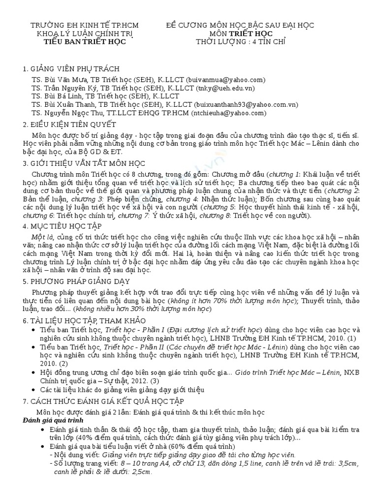 De Cuong Triet Hoc CH k23 4276 | PDF