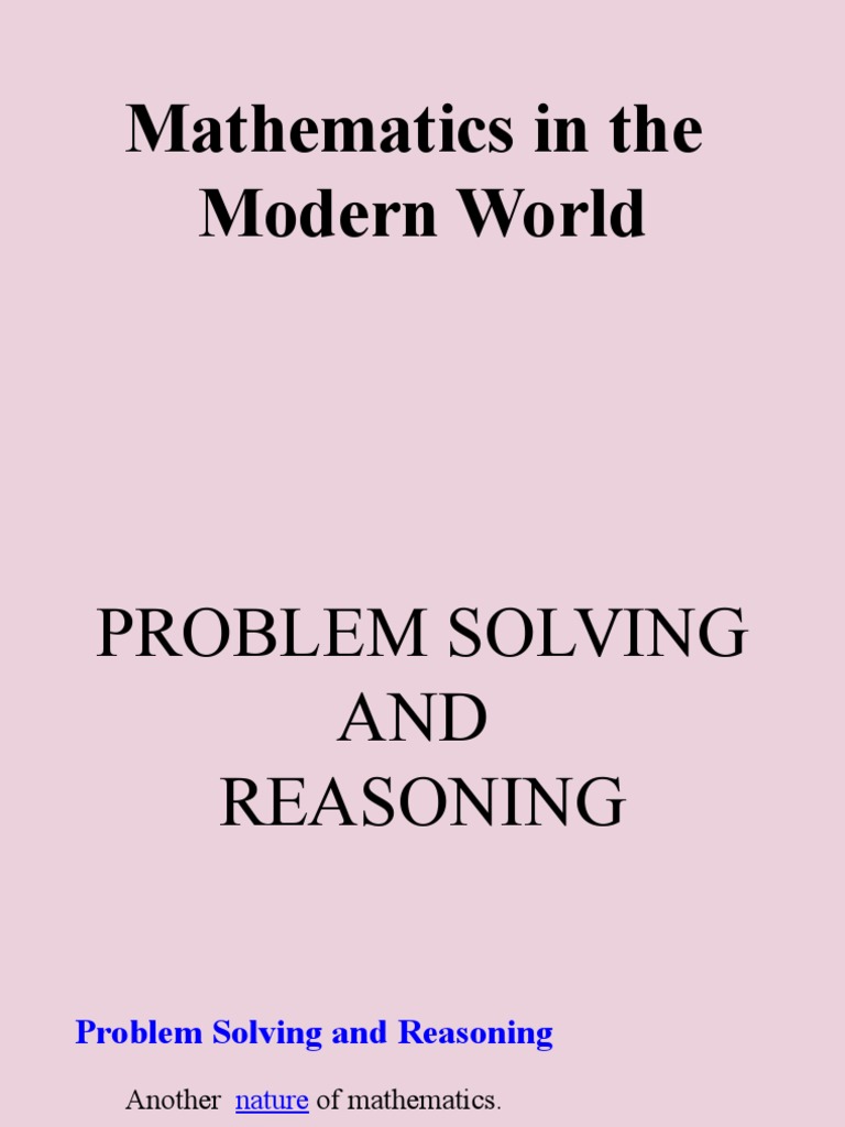 Problem Solving and Reasoning | PDF | Inductive Reasoning | Reason Problem Solving and Reasoning | PDF | Inductive Reasoning | Reason