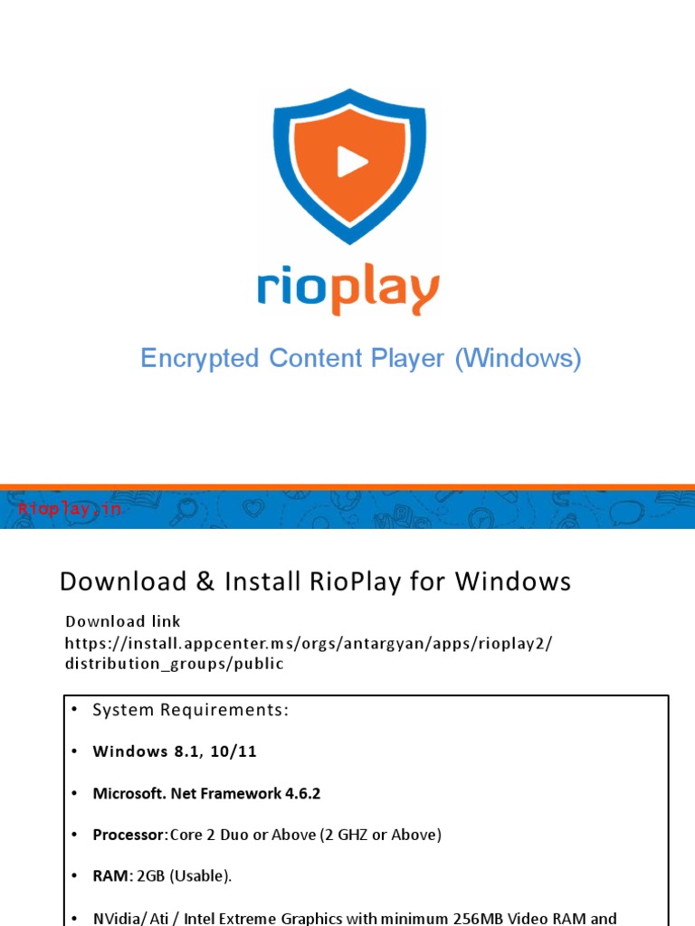 Rioplay2.0 Userguide For Windows | PDF | Login | Microsoft Windows