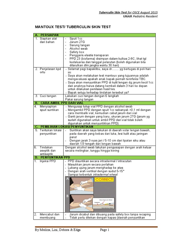 Prosedur dan Interpretasi Tes Mantoux | PDF