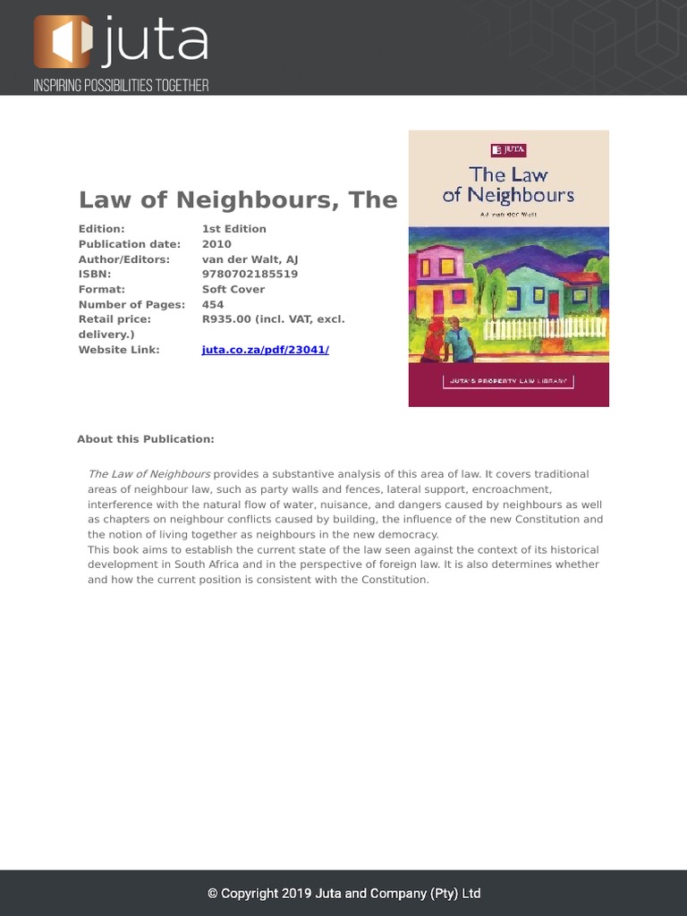 Neighbour Law in South Africa | PDF