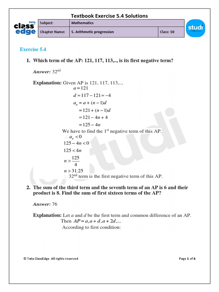 Arithmetic Progression Pdf Mathematics