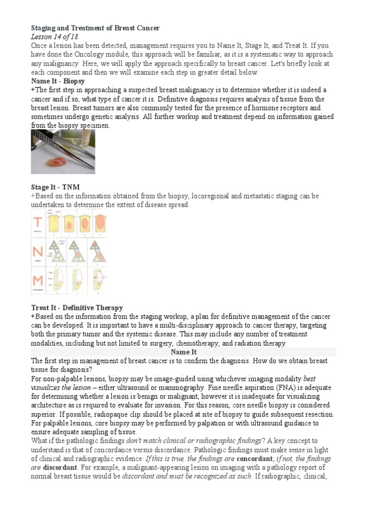 Breast Cancer Staging and Treatment Guide | PDF | Breast Cancer | Cancer