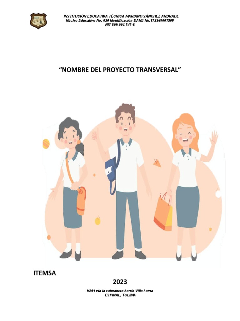 FORMATO PROYECTOS TRANSVERSALES Completado | PDF | Educación de la primera infancia ...