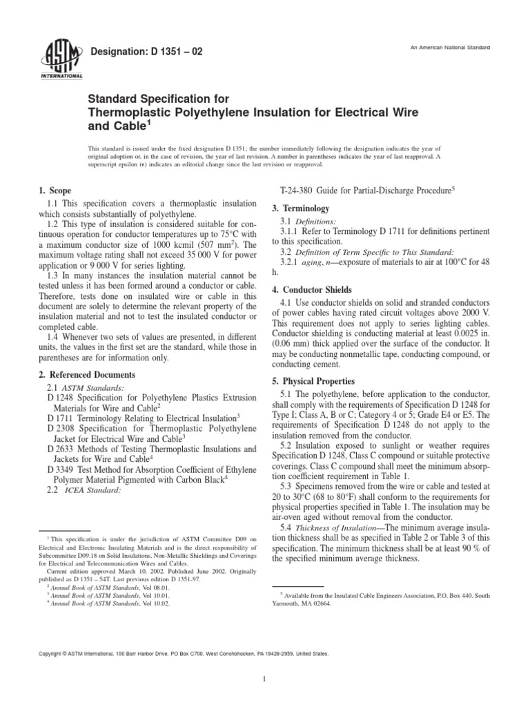 D 1351 - 02 Rdeznte - PDF | PDF | Insulator (Electricity) | Electrical ...
