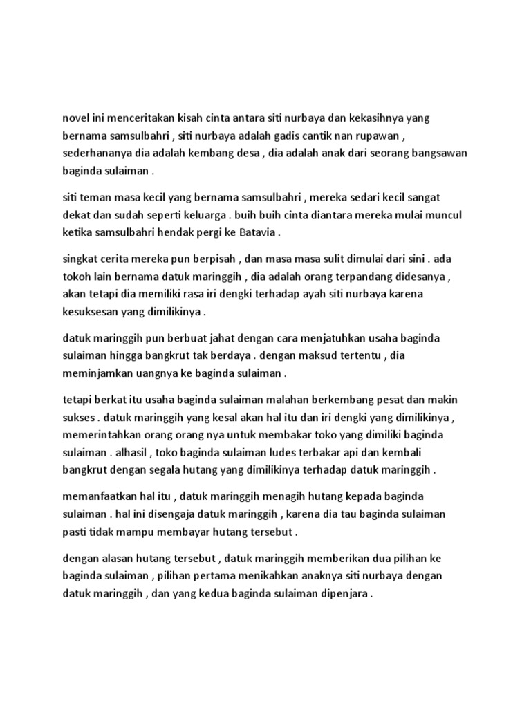 Novel Ini Menceritakan Kisah Cinta Antara Siti Nurbaya Dan Kekasihnya ...