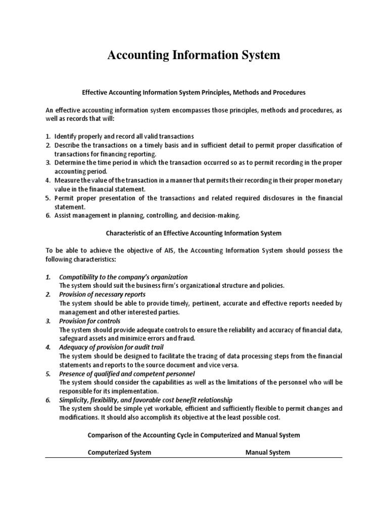 M02 - AIS - Effective AIS PDF | PDF | Accounting | Information System