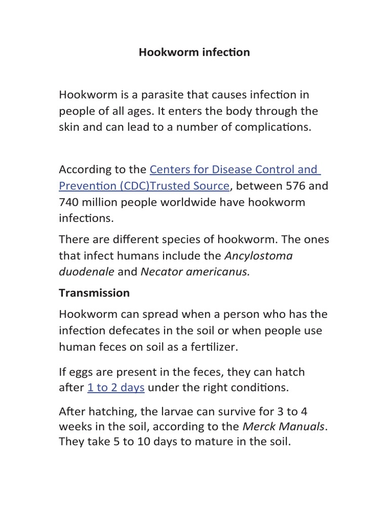 Hookworm Infection | PDF | Clinical Medicine | Health Sciences