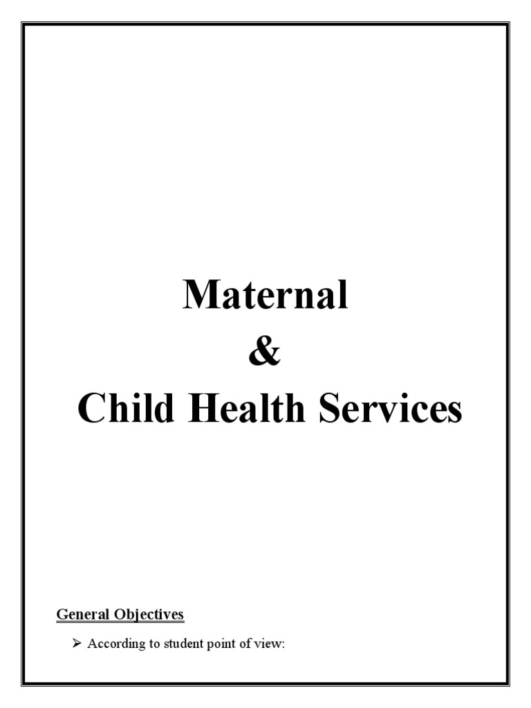Maternal & Child Health Service | Download Free PDF | Maternal Death ...