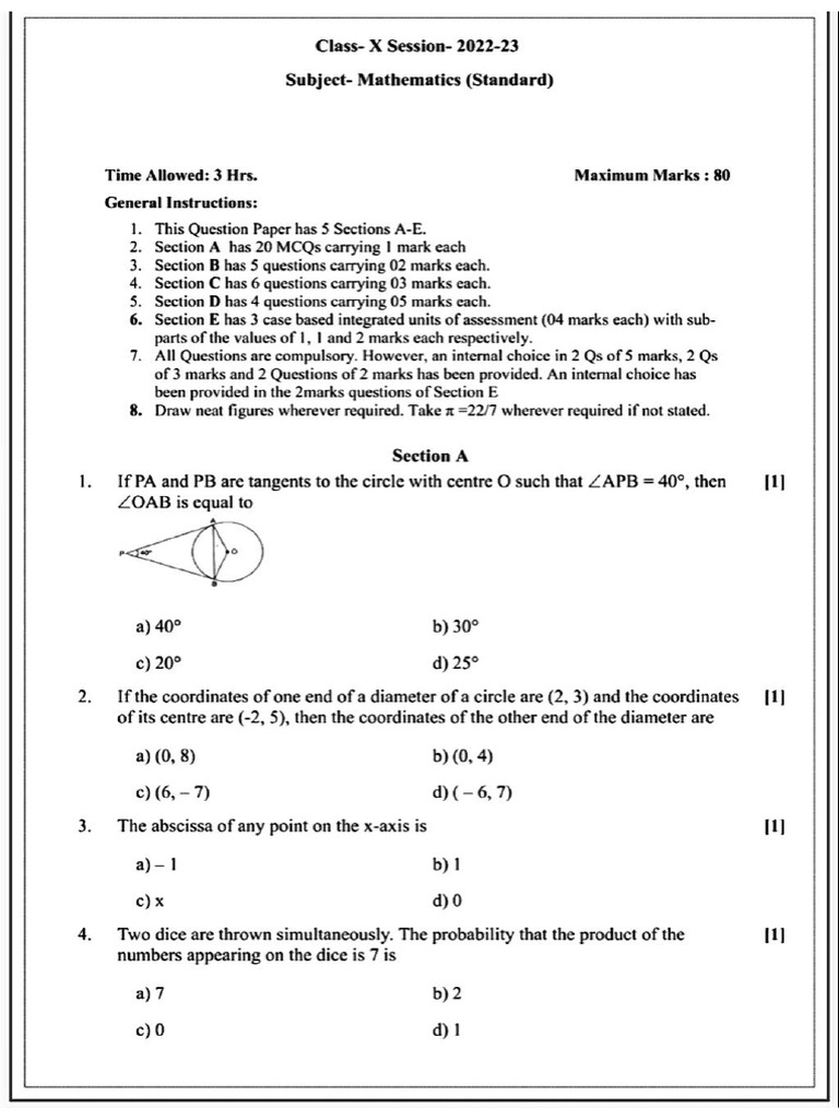 Class 10 CBSE Maths | PDF