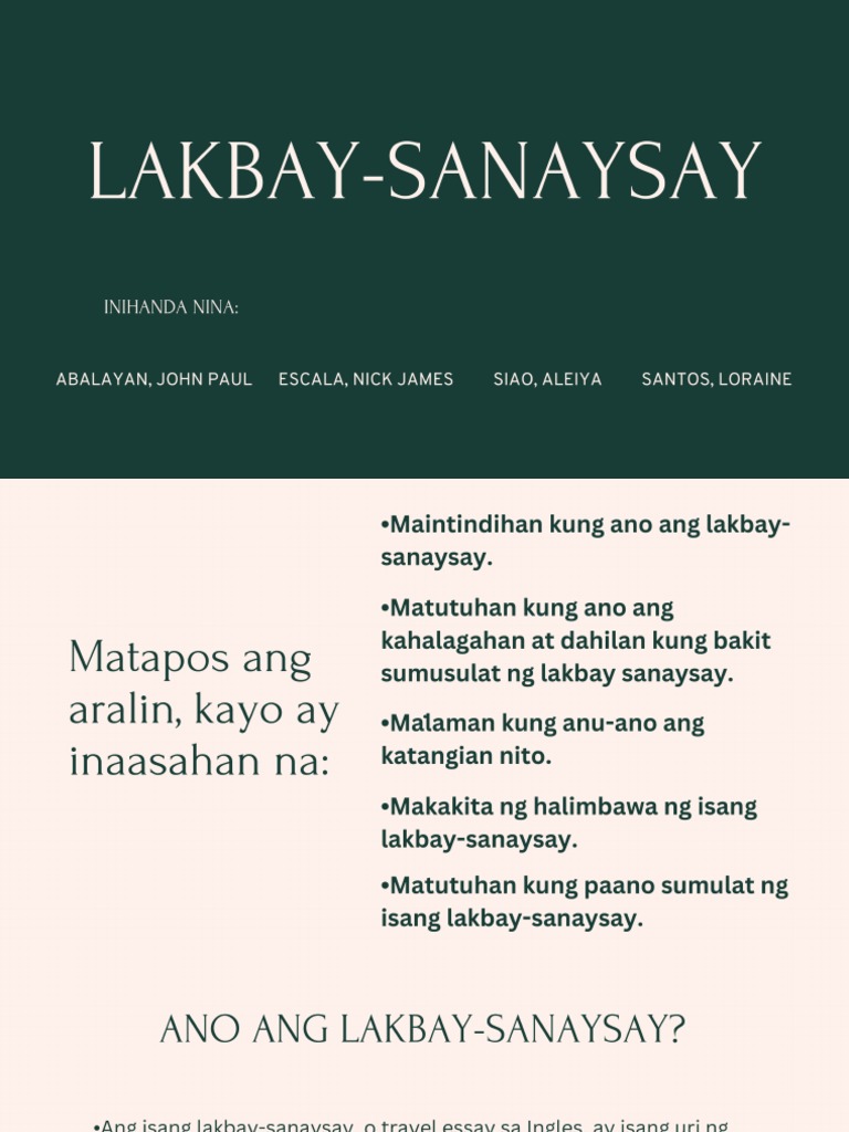 Piling Larangan Lakbay Sanaysay PDF | PDF Piling Larangan Lakbay Sanaysay PDF | PDF