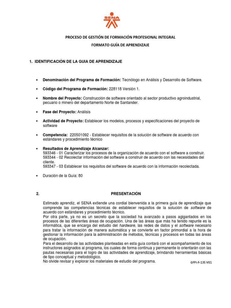 GFPI-F-135 - Guia - de - Aprendizaje 01 | PDF | Software | Toma de decisiones