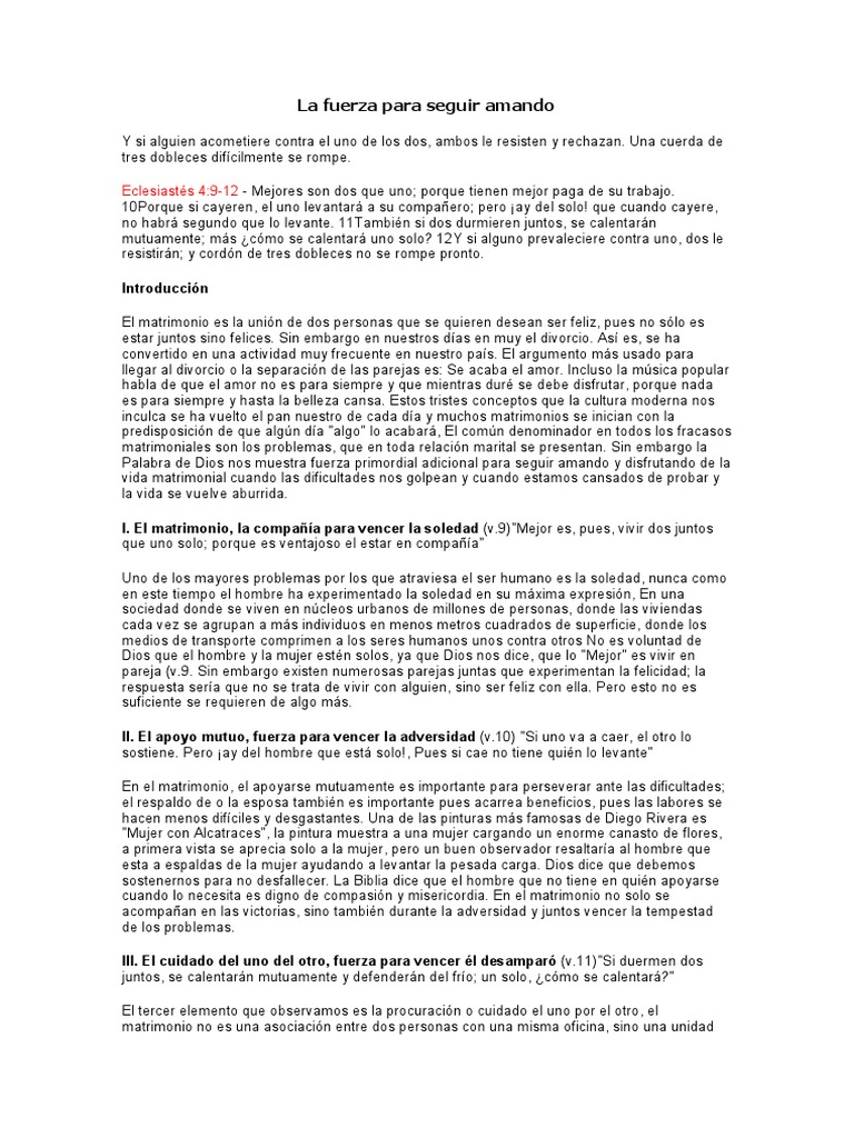 La Fuerza para Seguir Amando PDF | PDF | Matrimonio | Amor