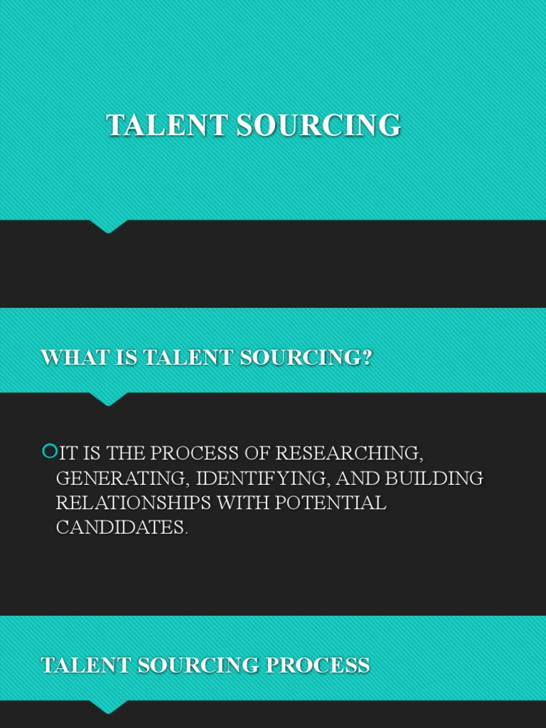 Talent Sourcing Final | PDF