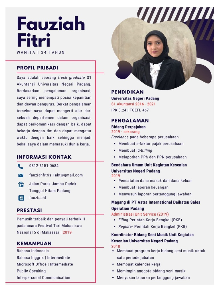 CV Fauziah Fitri - Terbaru | PDF