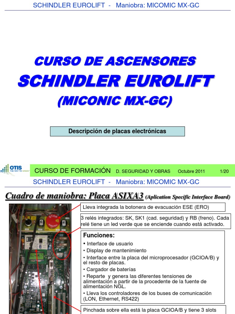 Curso sobre Schindler Eurolift y Maniobra | PDF | Relé | Ascensor