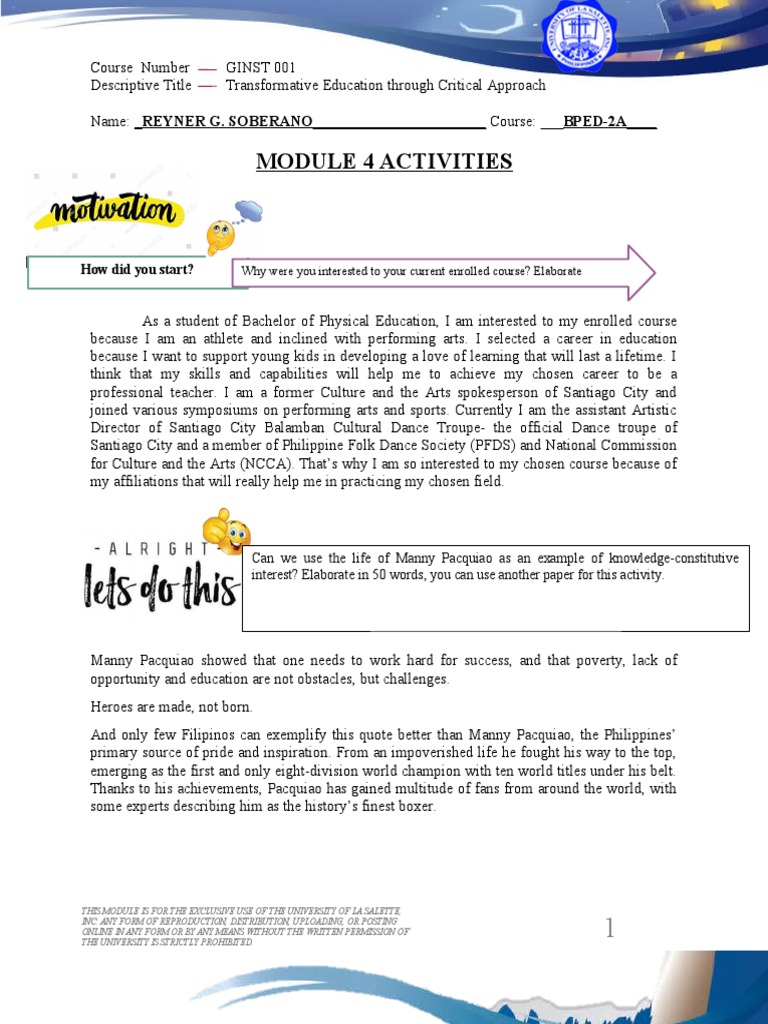 Soberano, Reyner G.-Module 4-7 | PDF | Critical Thinking | Learning
