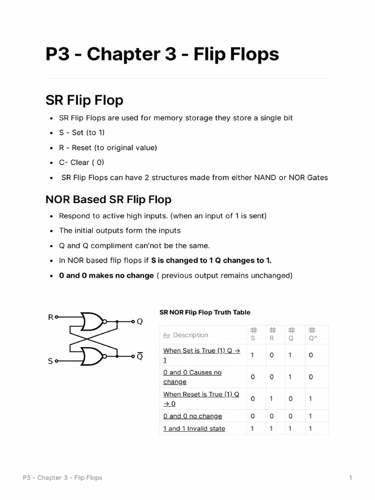 P3 - Chapter 3 - Flip Flops | PDF