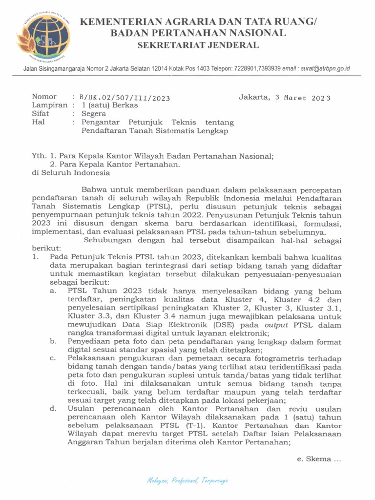 Juknis PTSL 2023 PDF | PDF