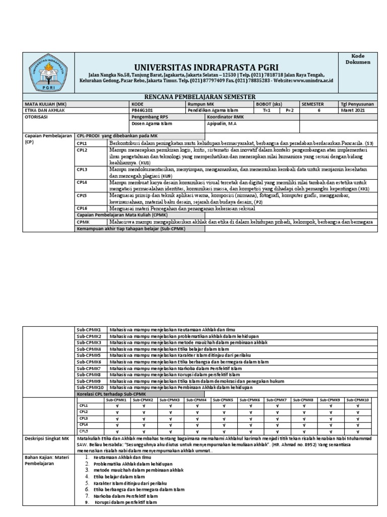 RPS PPKS-2022-2023 - Perguruan Tinggi | PDF