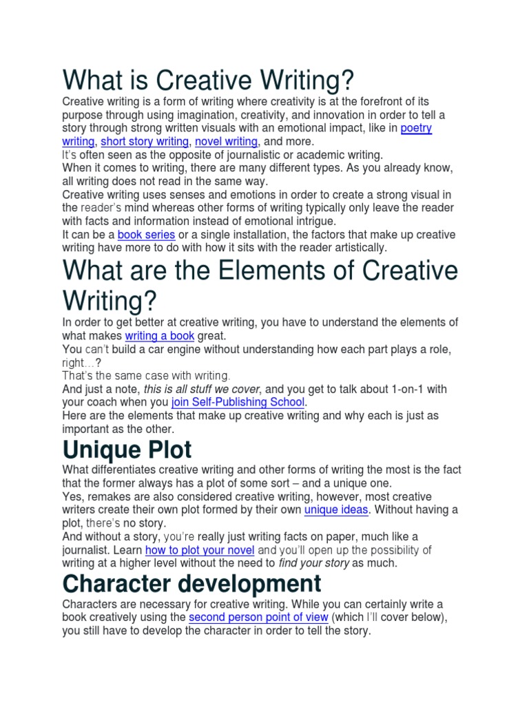 What Is Creative Writing | Download Free PDF | Narration | Cognitive ...