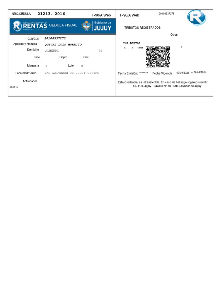 Cedula Anual Quival PDF | PDF